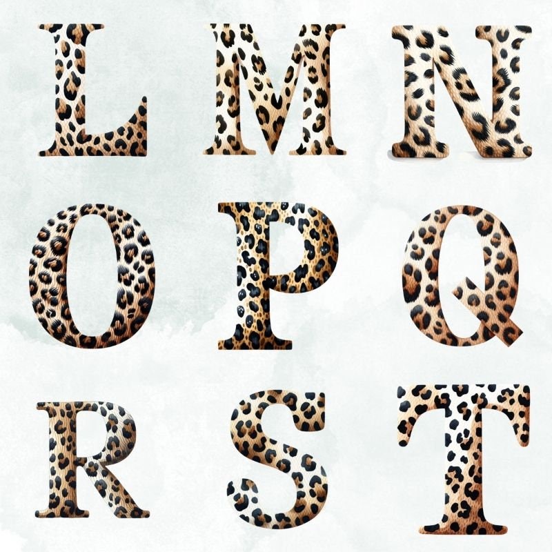 45 PNG Alphabet Leopard Clipart, Alphabet PNG, Alphabet Watercolor ...