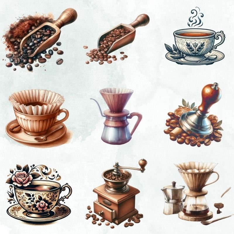 42 PNG Coffee Clipart Bundle, Coffee Png, Clipart Bundle,watercolor ...