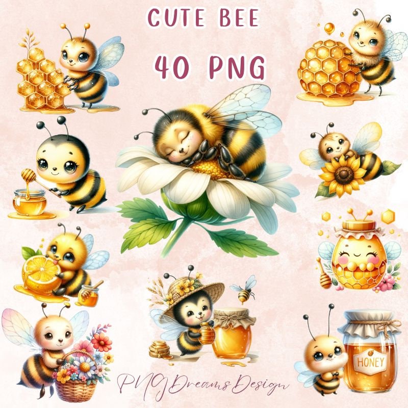Bee Clipart - Etsy