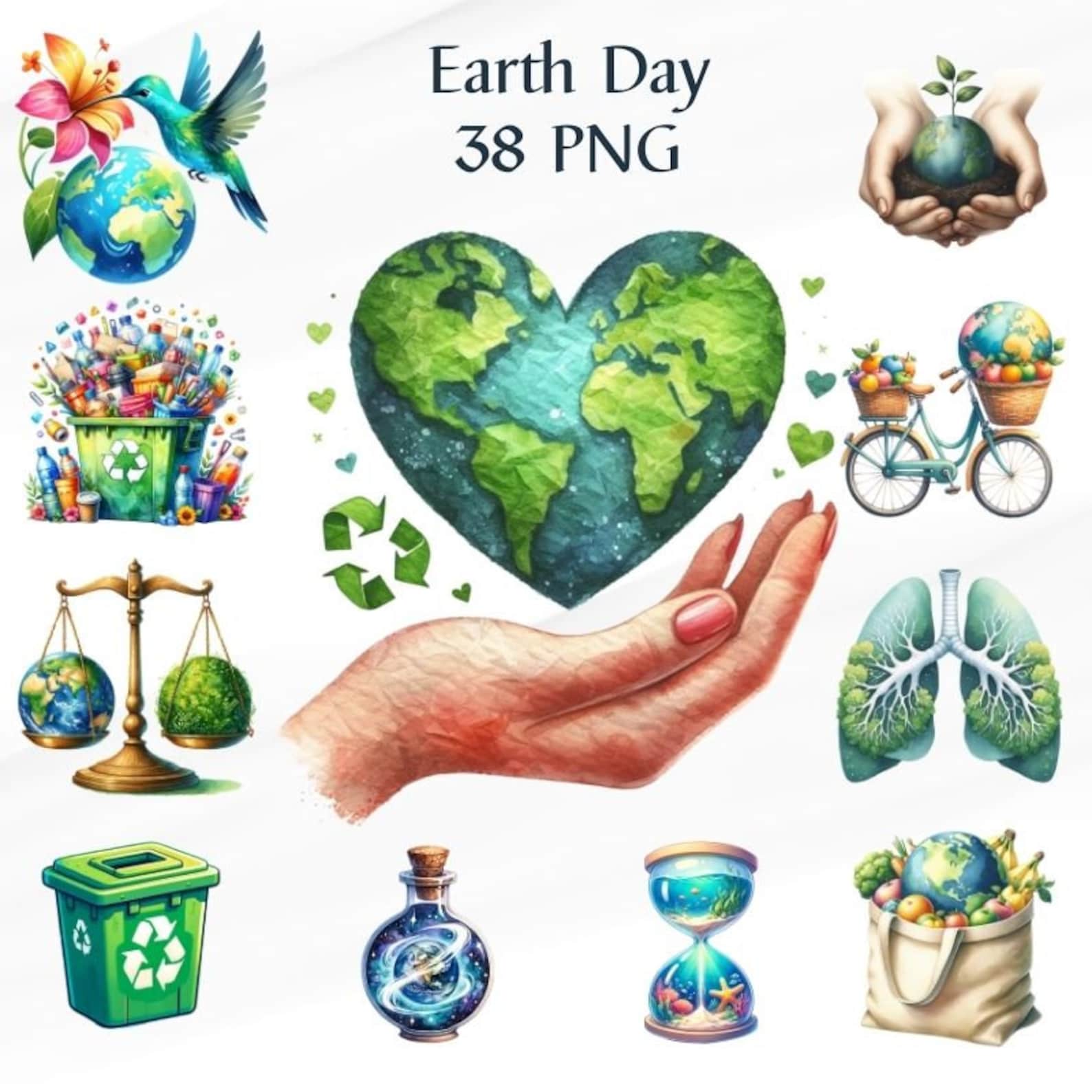38 PNG Earth Day Clipart ,earth Day Watercolor Clipart ,globe Clipart ...
