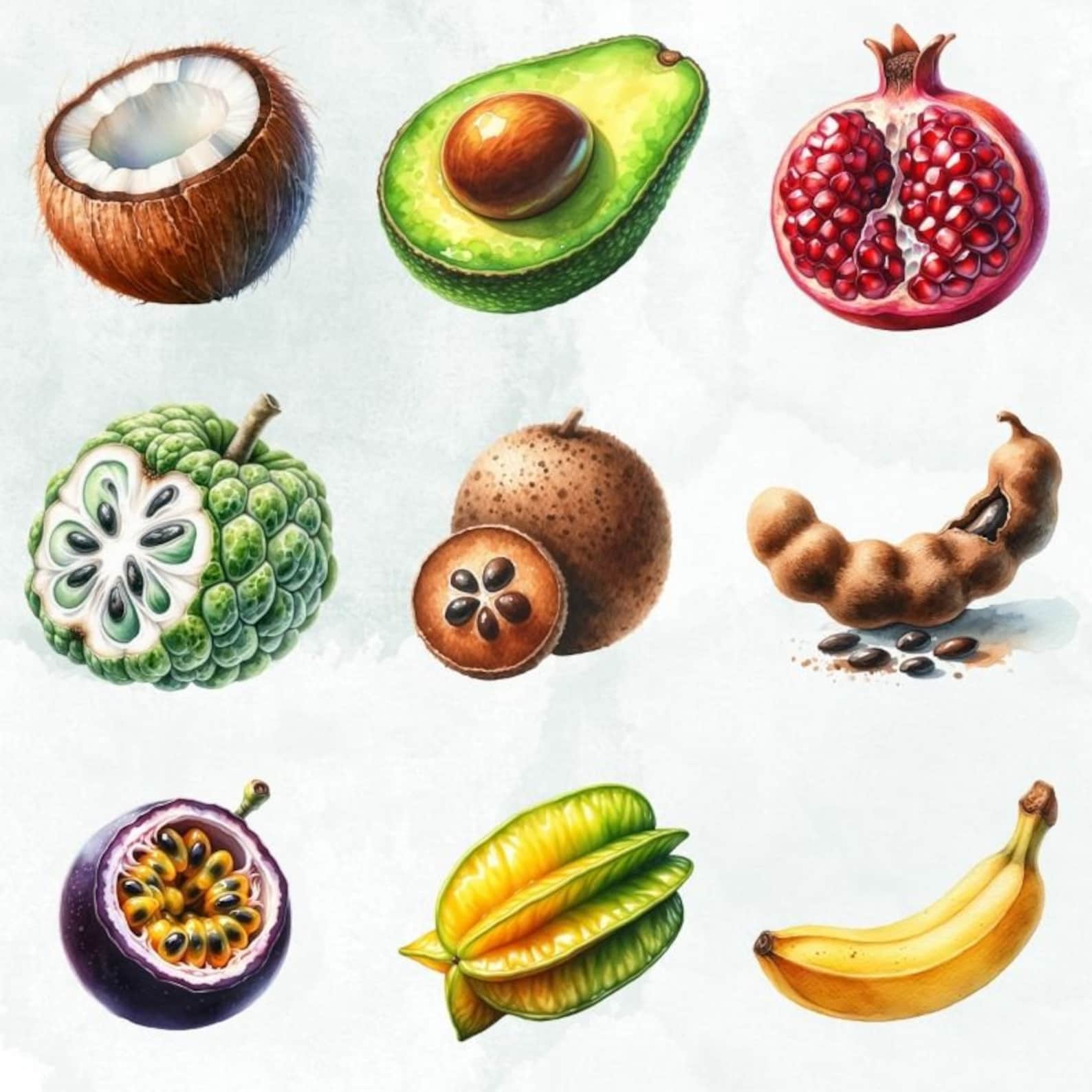 50 PNG Fruits Clipart ,fruits Bundle, Clipart Bundle,fruit Clipart ...