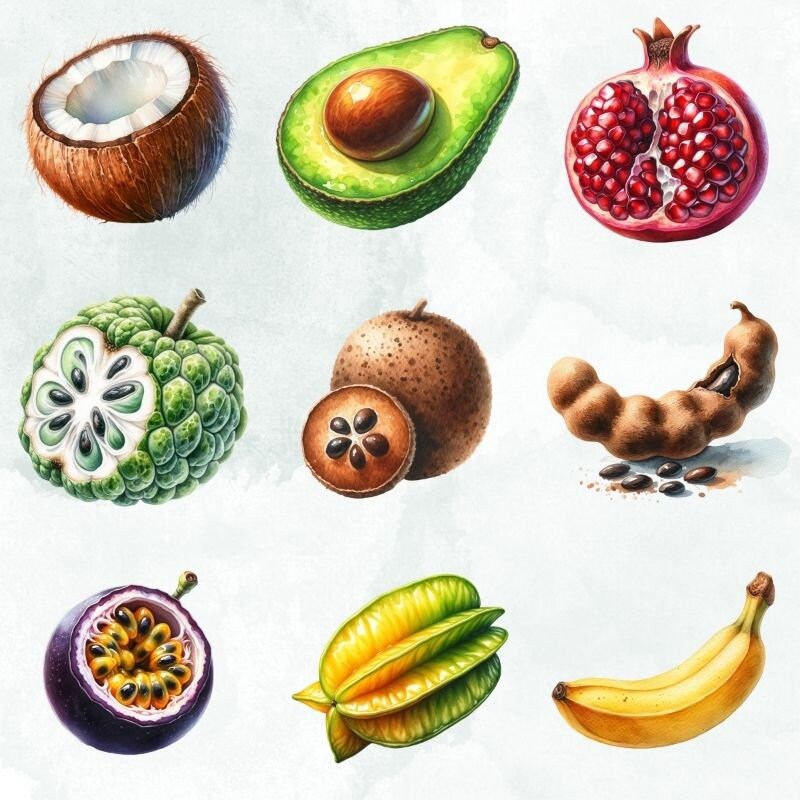 50 PNG Fruits Clipart ,fruits Bundle, Clipart Bundle,fruit Clipart ...