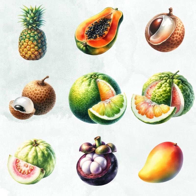 50 PNG Fruits Clipart ,fruits Bundle, Clipart Bundle,fruit Clipart ...