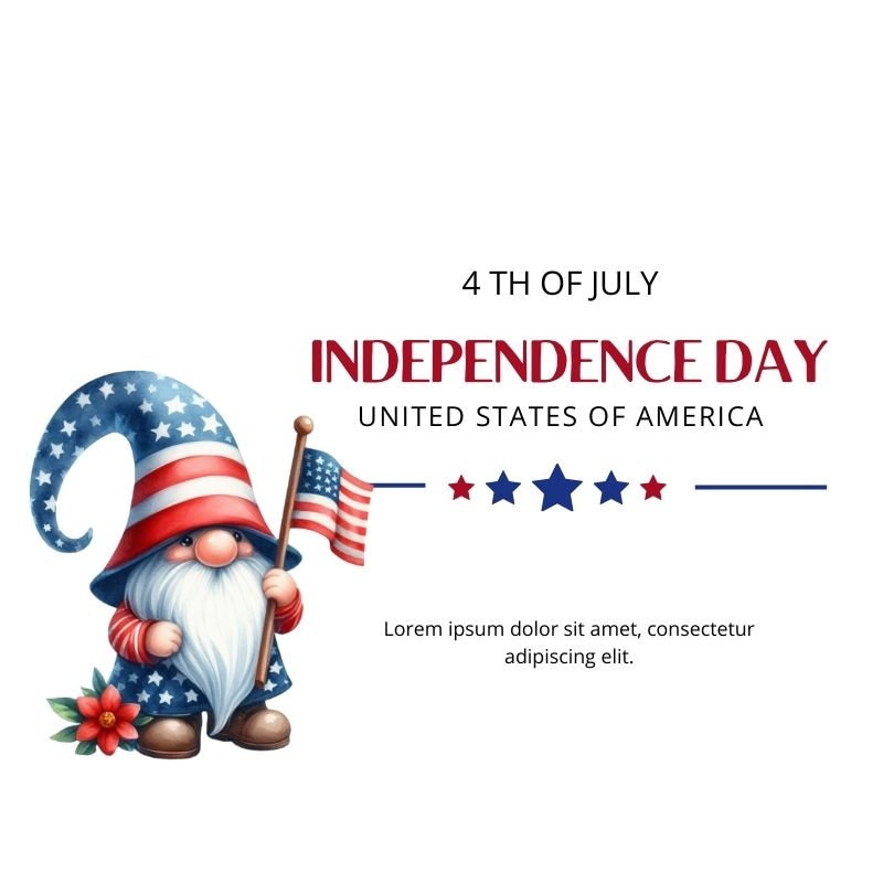 40 PNG 4th of July Watercolor Gnome, Gnomes Clipart, Independence Day ...