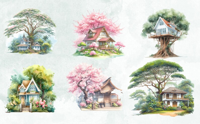 25 PNG Tree House Clipart Clipart Bundle transparent Background Digital ...