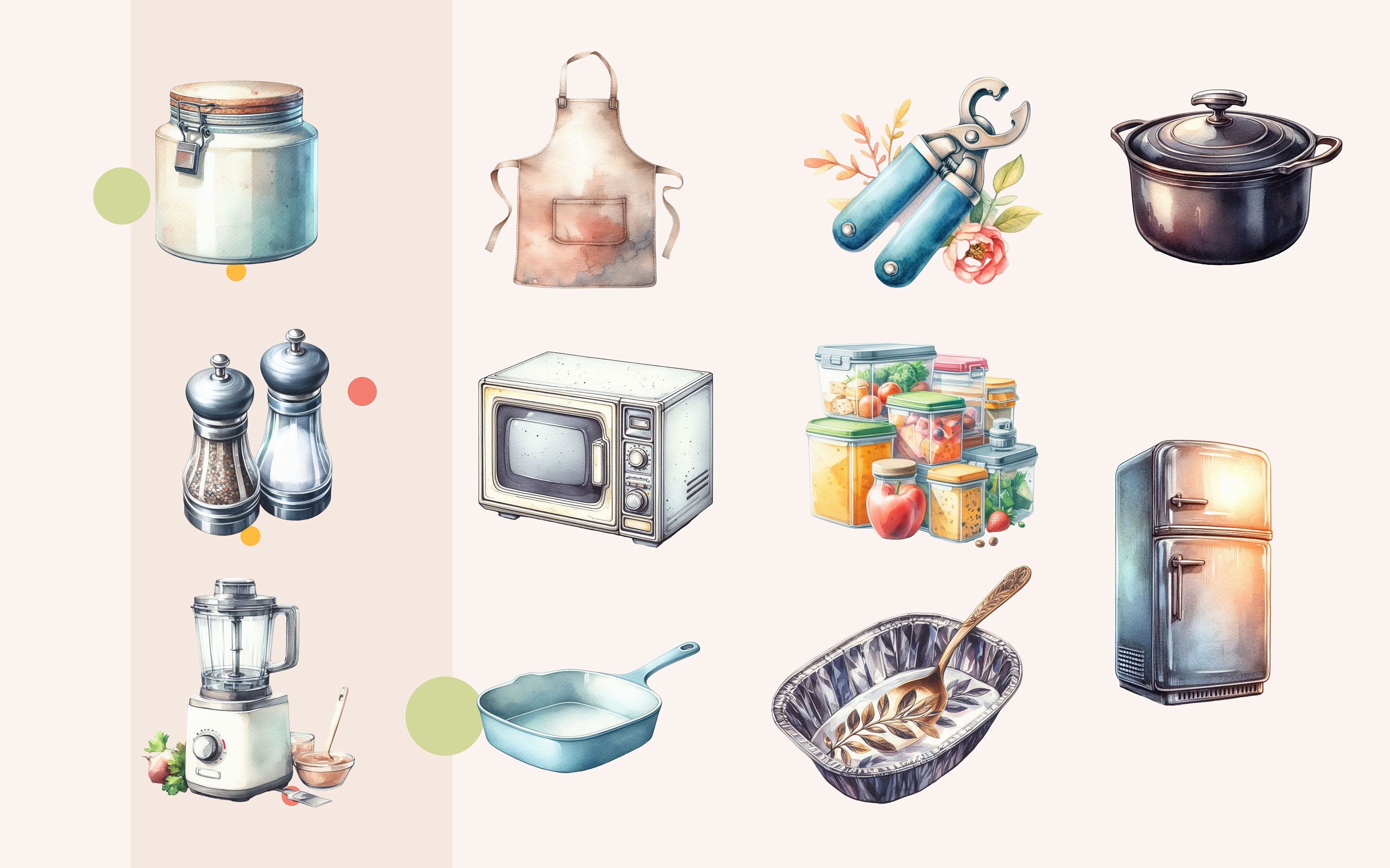 130 PNG Watercolor Kitchen Clipart Clipart, Watercolor Baking Supplies ...