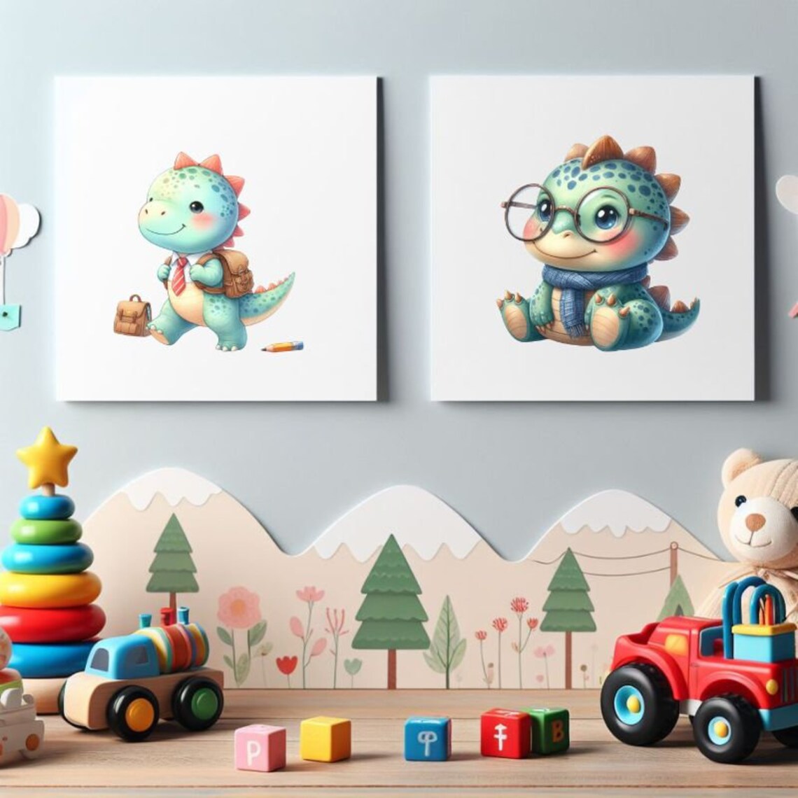 28 PNG Watercolor Dinosaurs School Clipart, Dinosaurs, Nursery Clipart ...