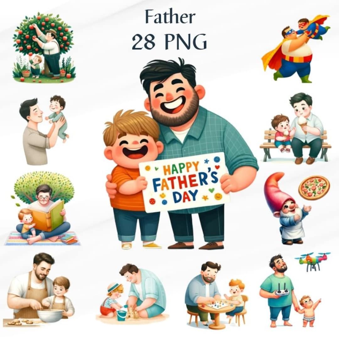 28 PNG Watercolor Father Clipart, Dad PNG, Father Png, Gift for Dad ...