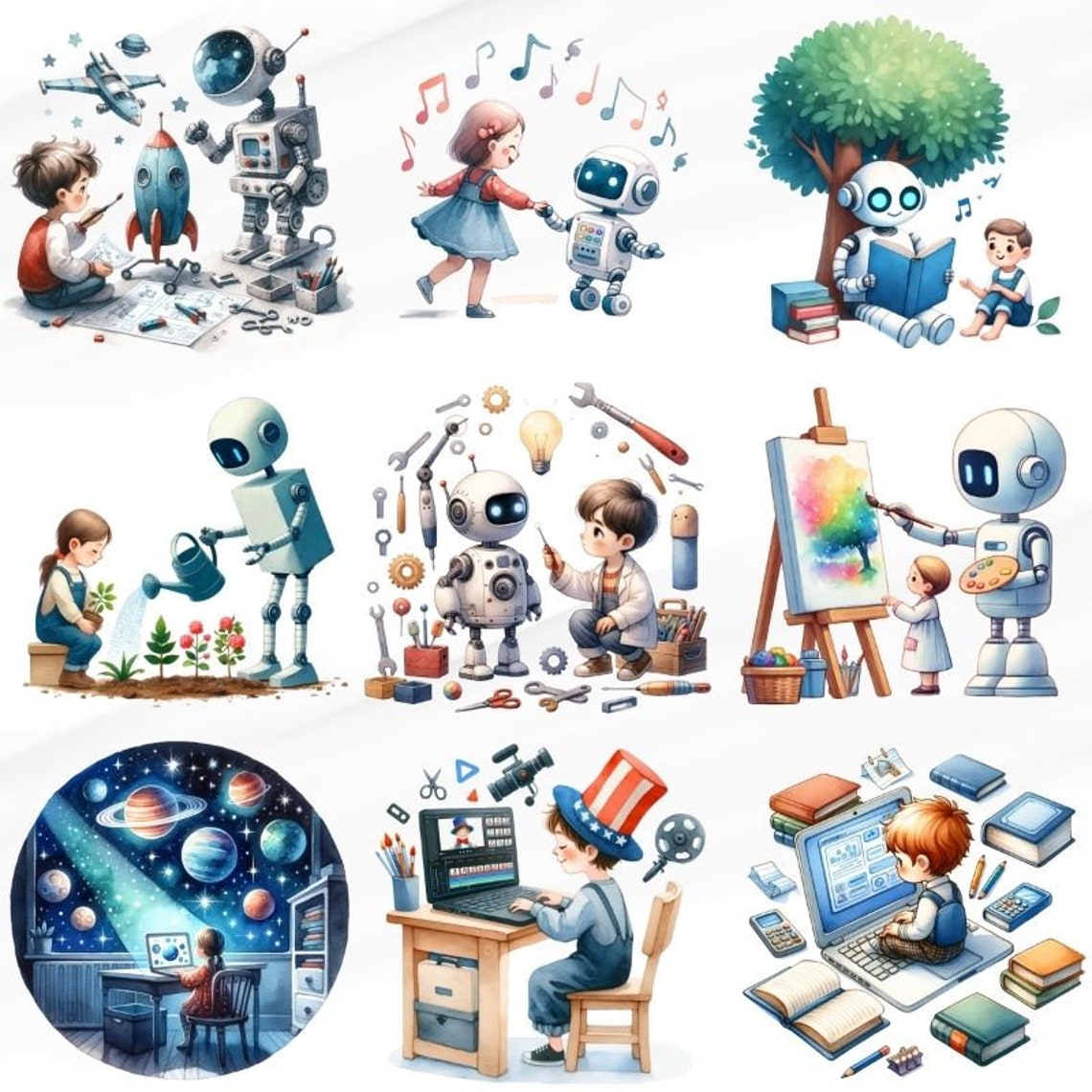 40 PNG Watercolor Children and Technology, Cute Kids, Cute Children ...