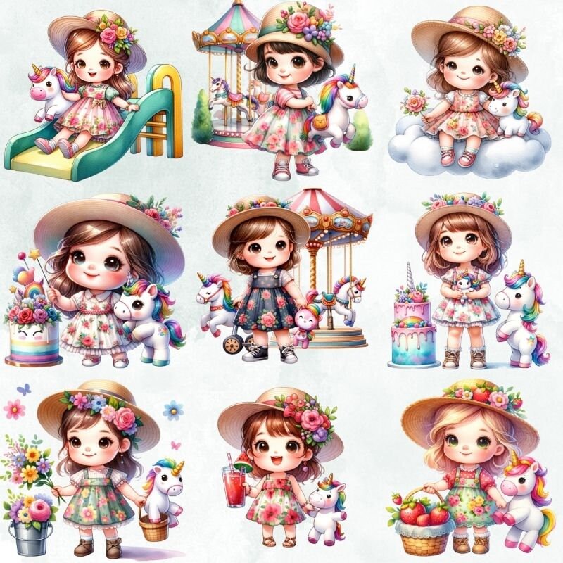 22 PNG Unicorn, Clipart, Girl and Unicorn , Nursery Clipart, Rainbow ...