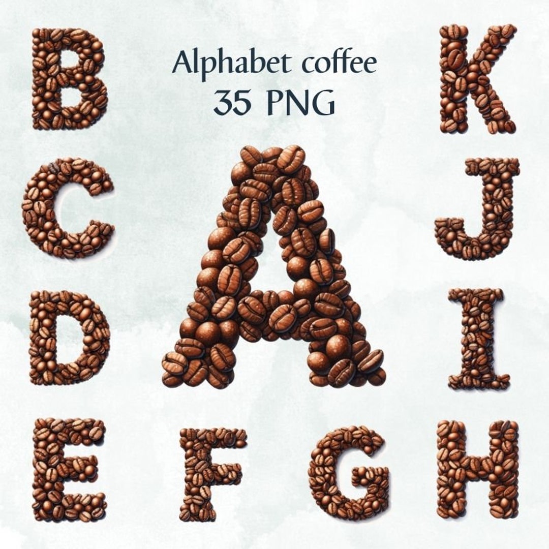35 PNG Alphabet Coffee Clipart, Alphabet PNG, Coffee Alphabet ...