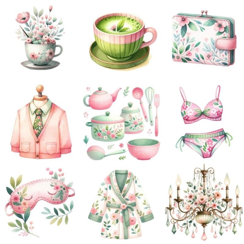 50 PNG Spring Clipart, Cottagecore Clipart, Flowers Clipart, Spring ...