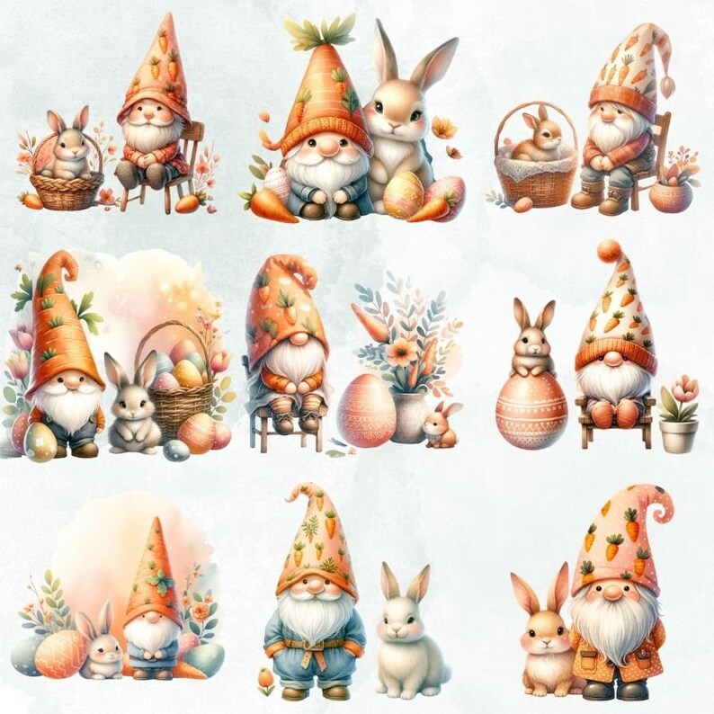 35 PNG Watercolor Easter Gnomes Clipart, Easter Gnomes Clipartclipart ...