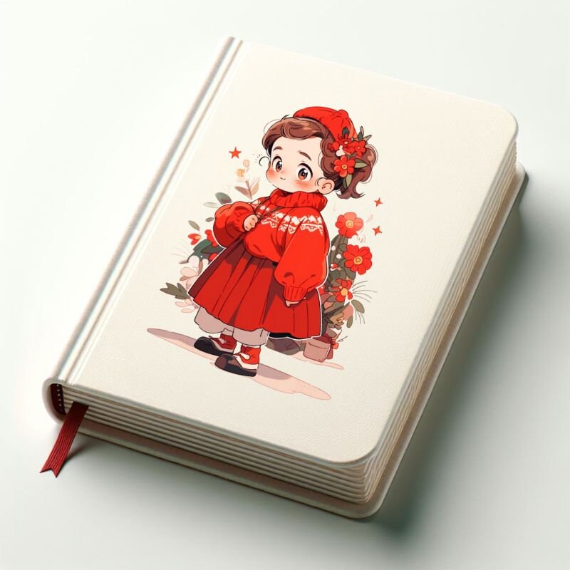 35 PNG Watercolor Girl Wearing a Red Dress, Clipart Bundle, Valentines ...