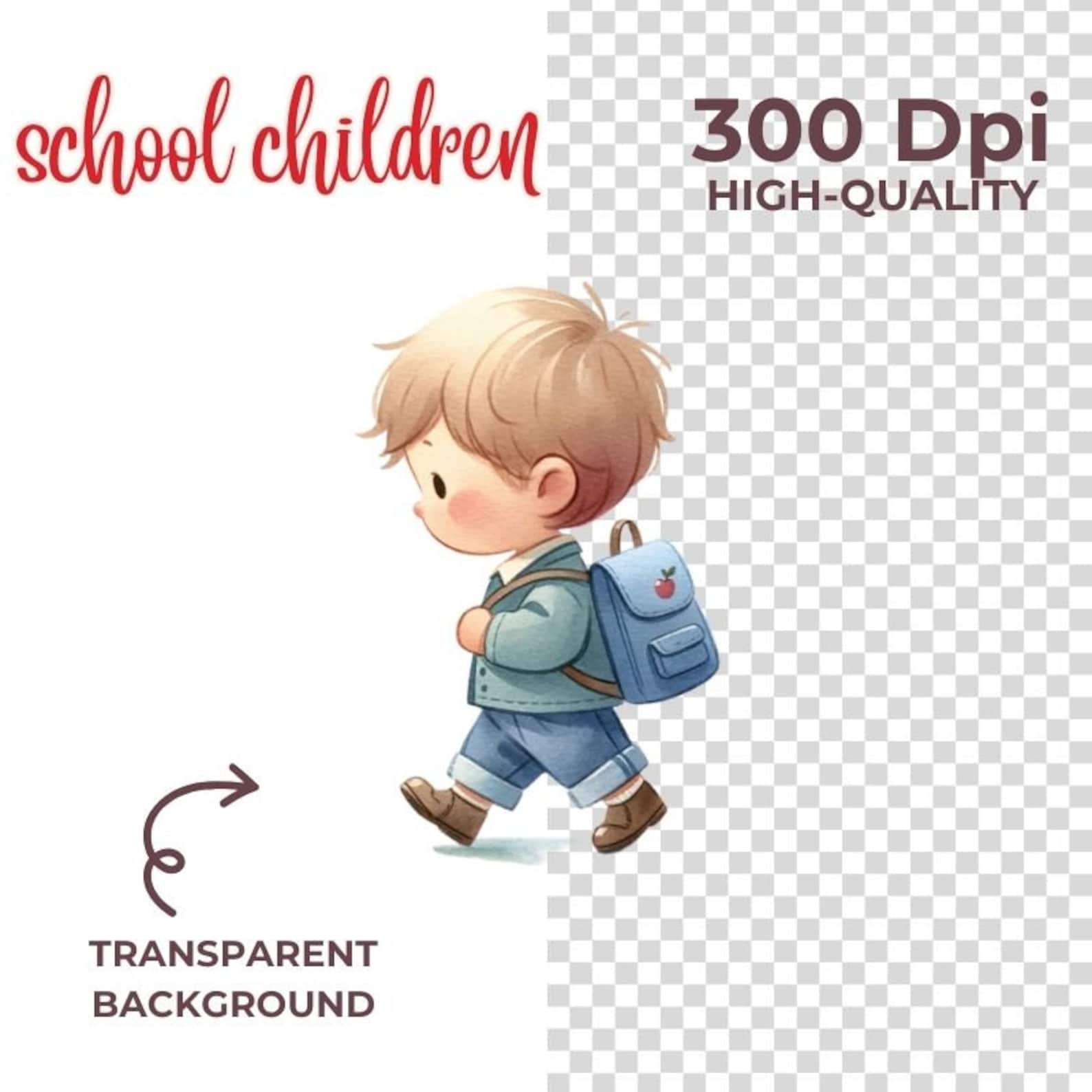 45 PNG Watercolor School Clipart, Cute School Kids, Cute School ...