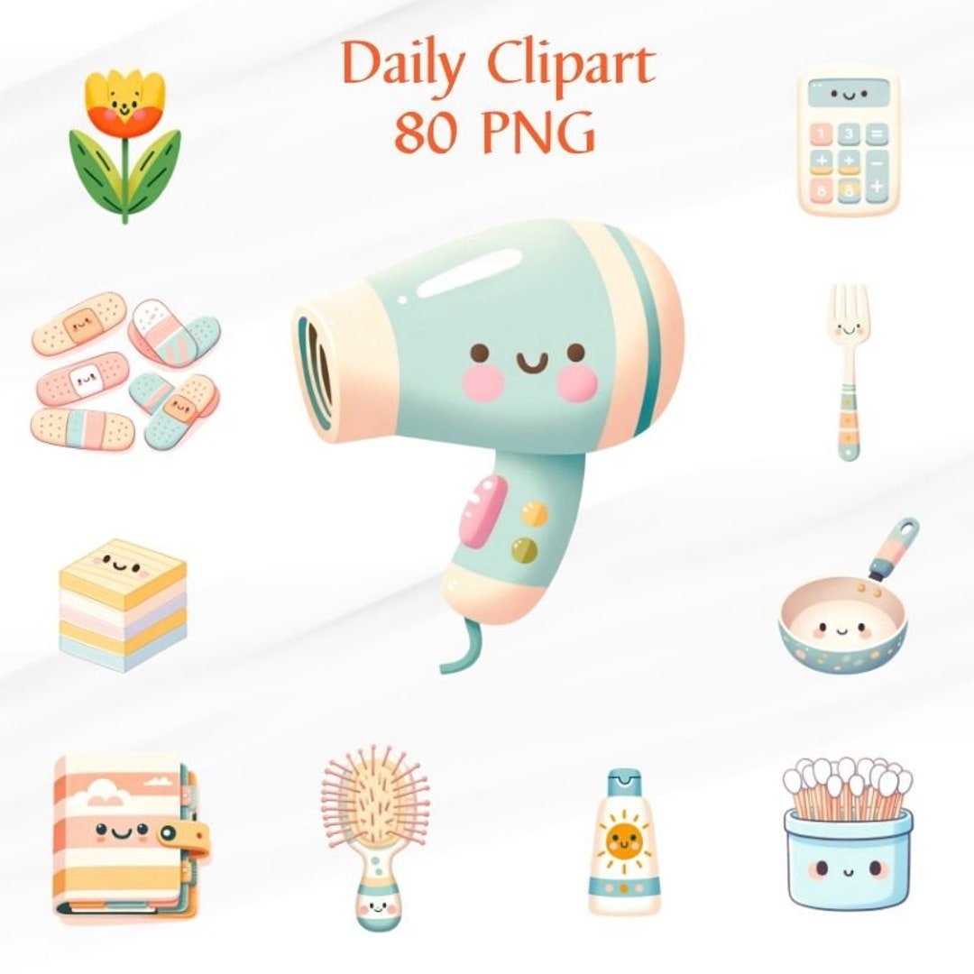 80 PNG Watercolor Daily Clipart, Nursery Animal Clipart, Baby Shower ...