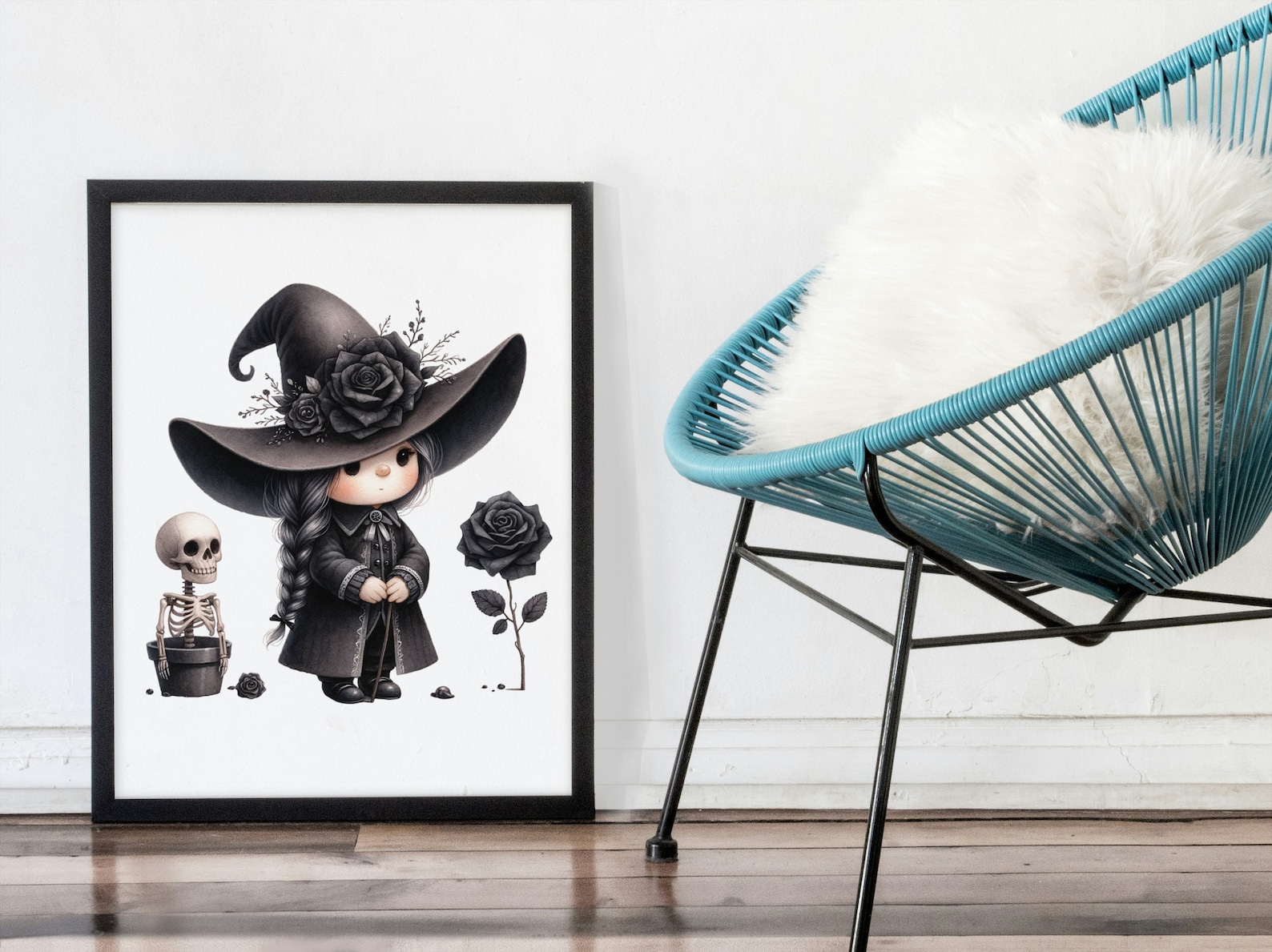 25 PNG Watercolor Gothic Girl Gnome, Gnome Dark, Design Download ...