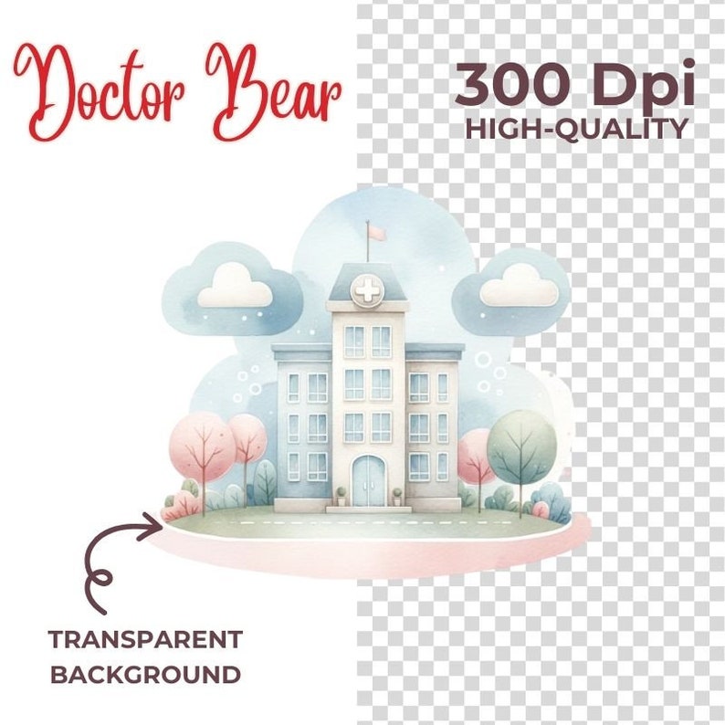42 PNG Watercolor Medical Clipart , Cute Doctor Bear, Gift for Kids ...