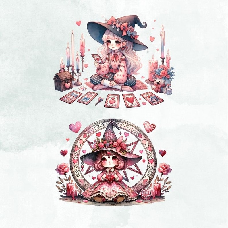 32 PNG Witches Watercolor Clipart , Witches Bundle, Little Witch ...