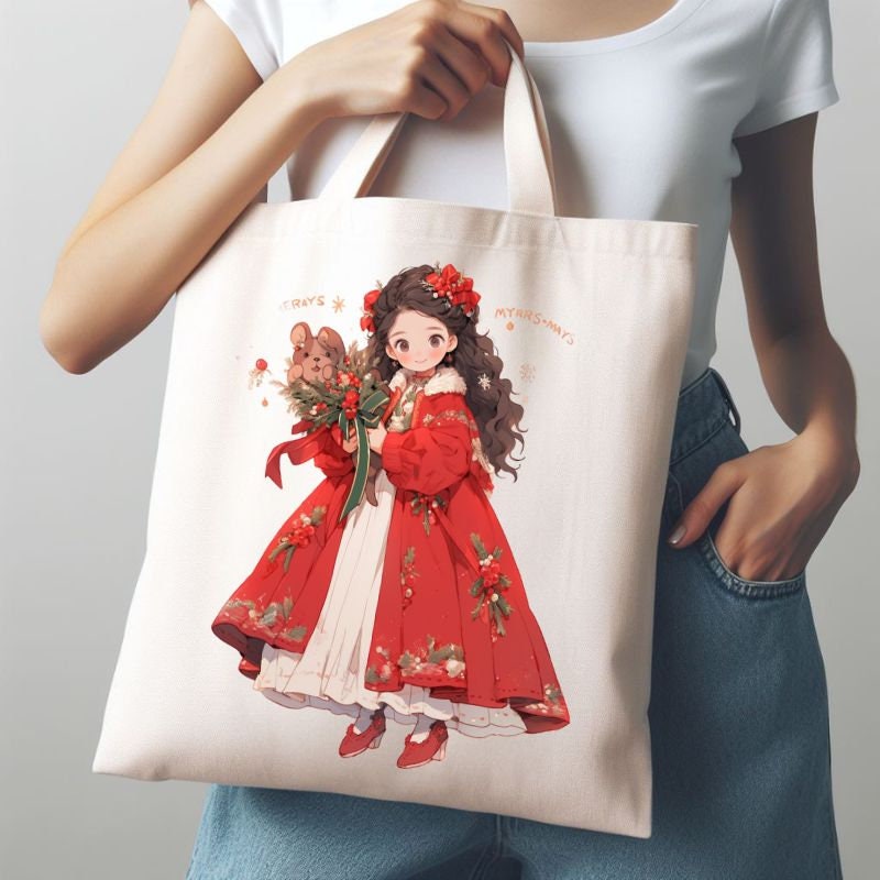 35 PNG Watercolor Girl Wearing a Red Dress, Clipart Bundle, Valentines ...