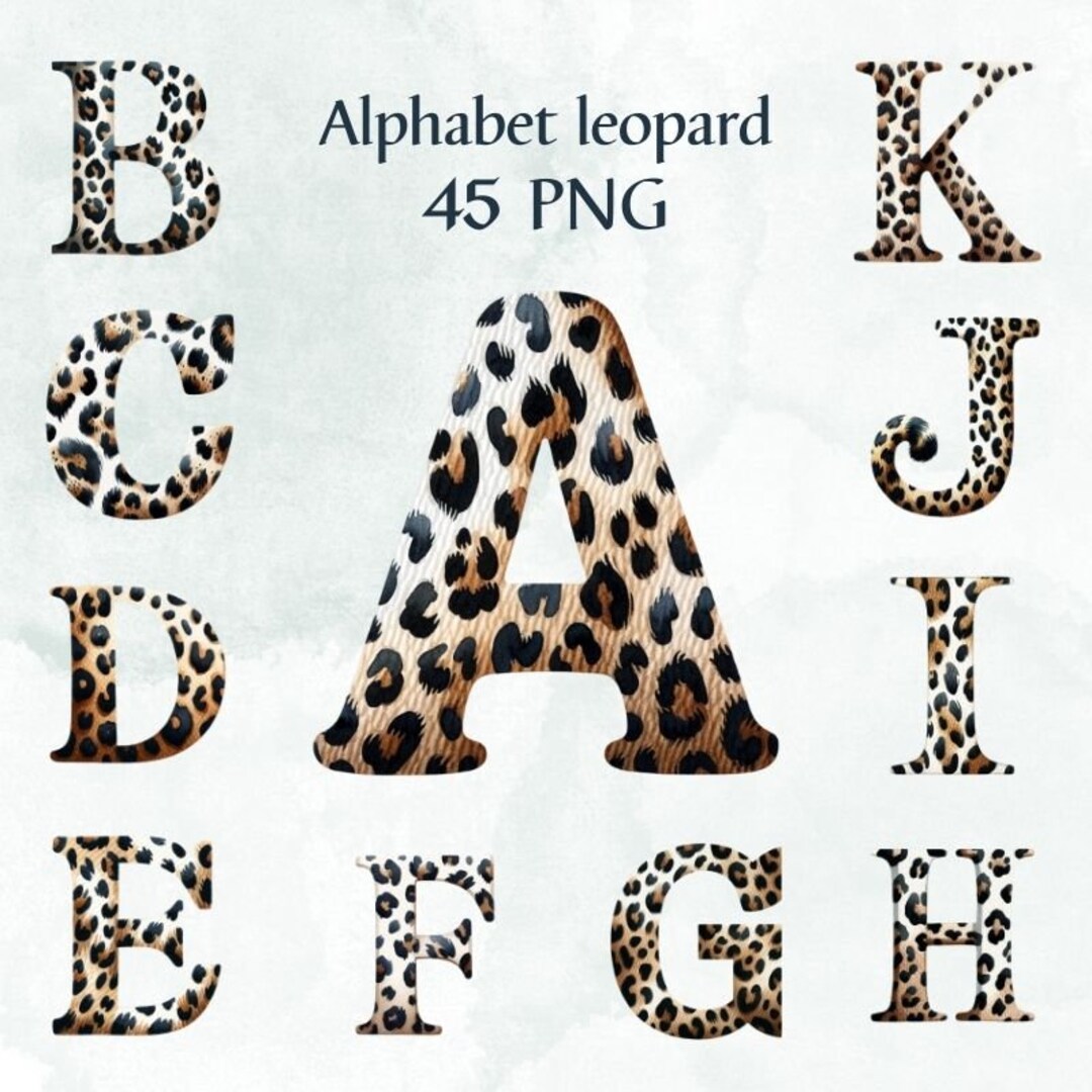 45 PNG Alphabet Leopard Clipart, Alphabet PNG, Alphabet Watercolor ...