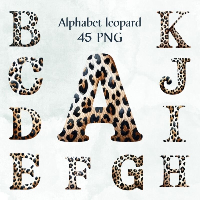 45 PNG Alphabet Leopard Clipart, Alphabet PNG, Alphabet Watercolor ...