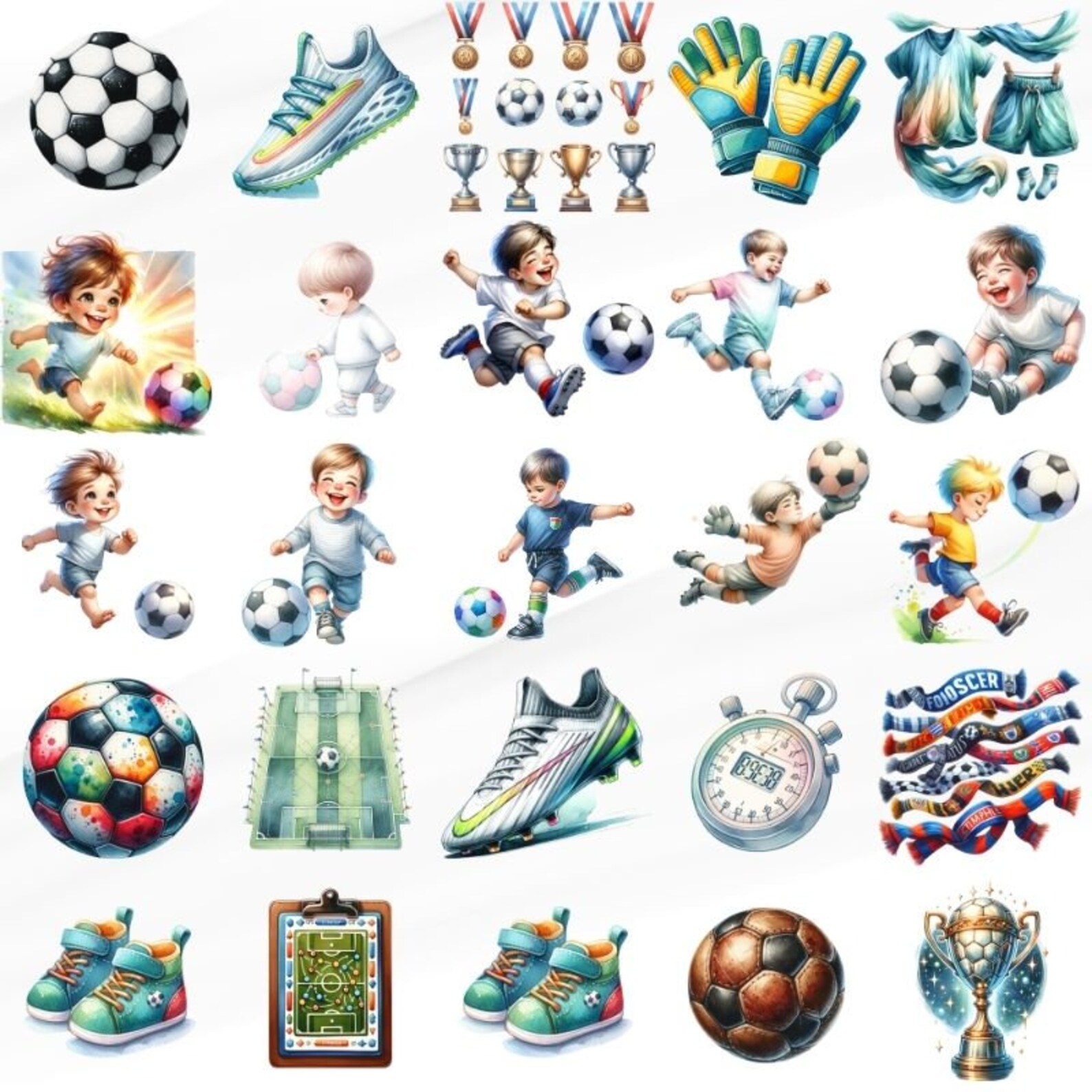 30 PNG Football Watercolor Clipart Bundle, Clipart Bundle, Sports ...