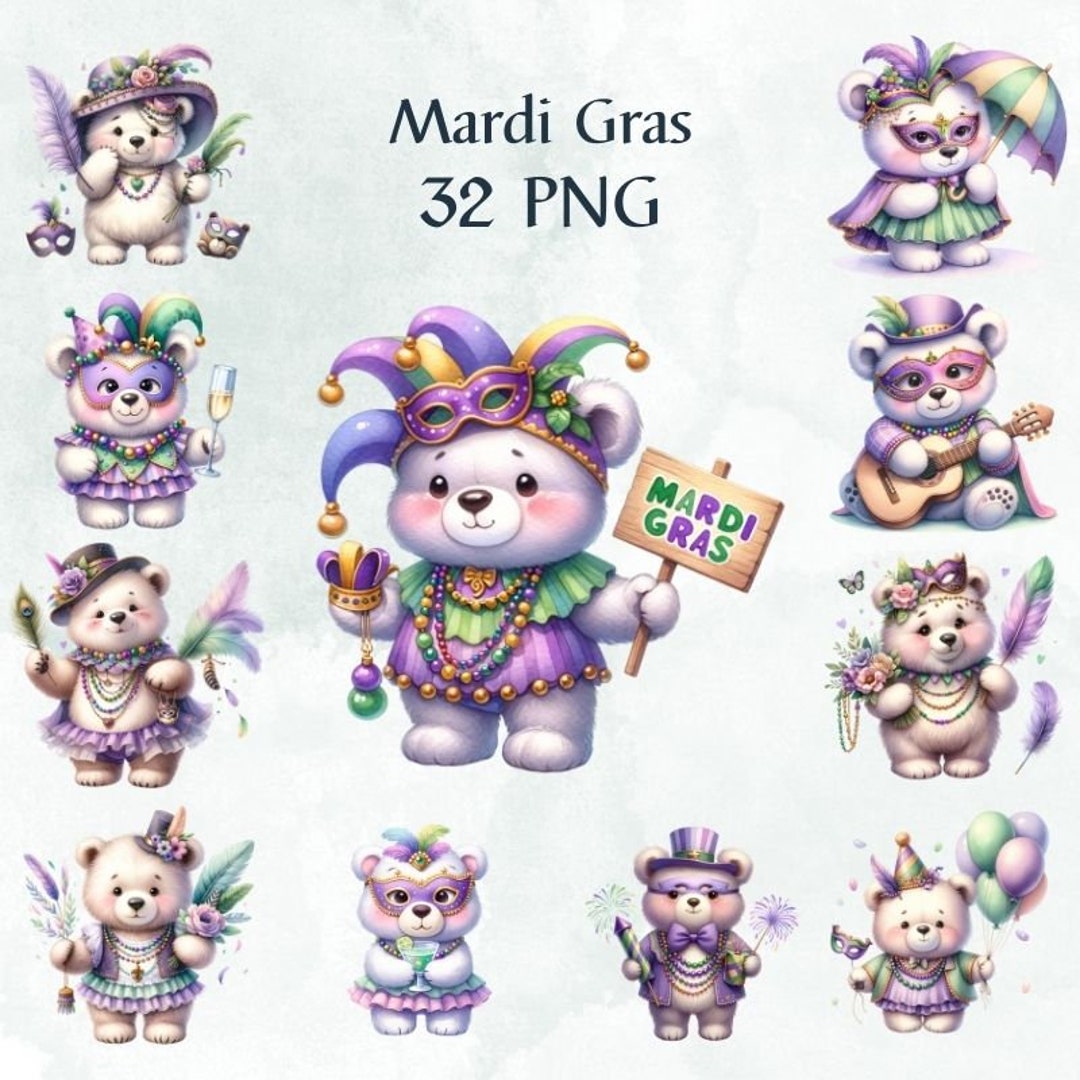 32 PNG Watercolor Mardi Gras , Cute Mardi Gras, Mardi Gras Clipart ...
