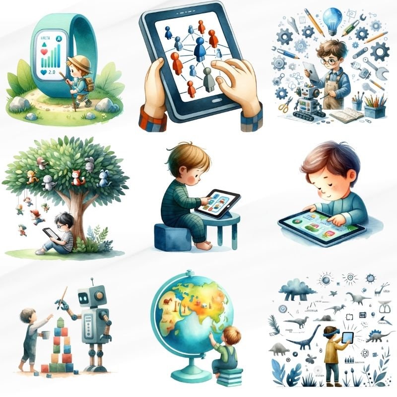 40 PNG Watercolor Children and Technology, Cute Kids, Cute Children ...