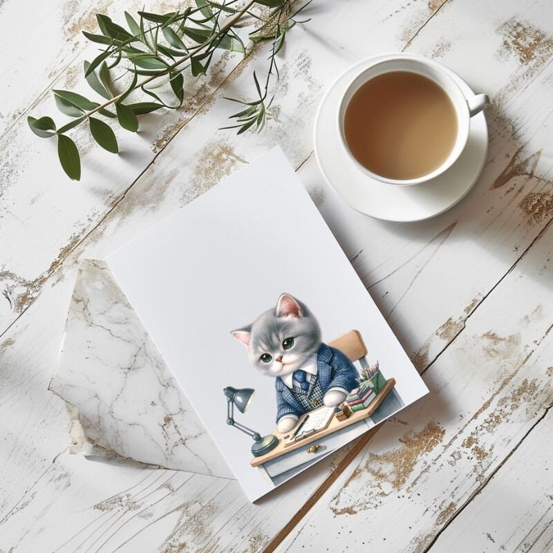 30 PNG Watercolor School Cat Clipart, School Cat, Cute Cat Clipart ...