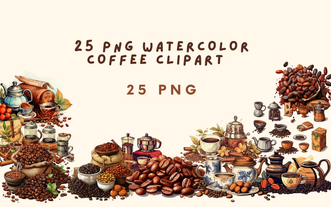 25 PNG Watercolor Coffee Clipart, Coffee Png,latte Coffee Cups PNG ...