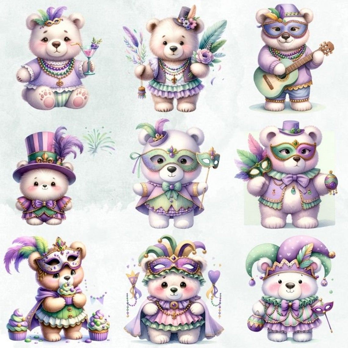 32 PNG Watercolor Mardi Gras , Cute Mardi Gras, Mardi Gras Clipart ...