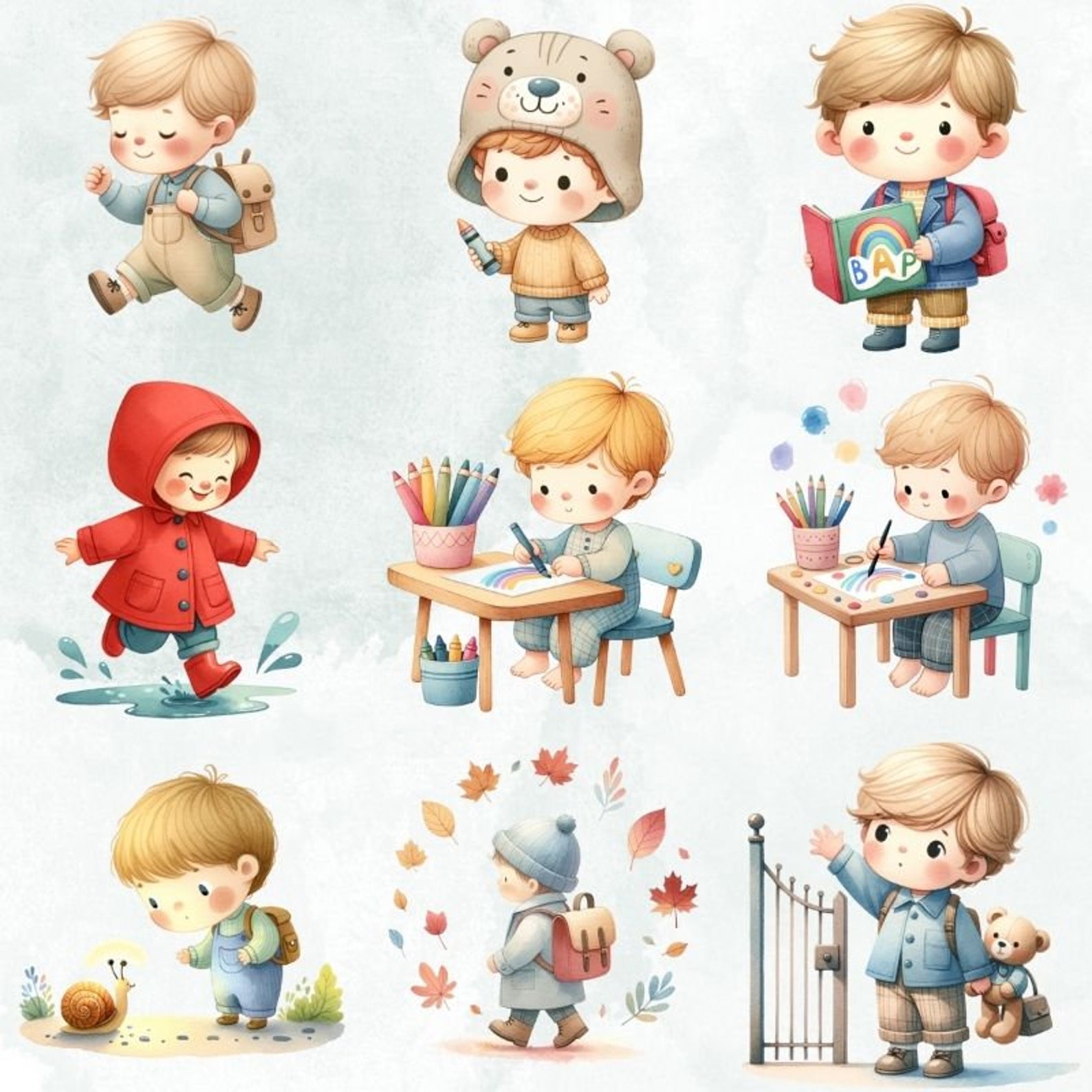 45 PNG Watercolor School Clipart, Cute School Kids, Cute School ...