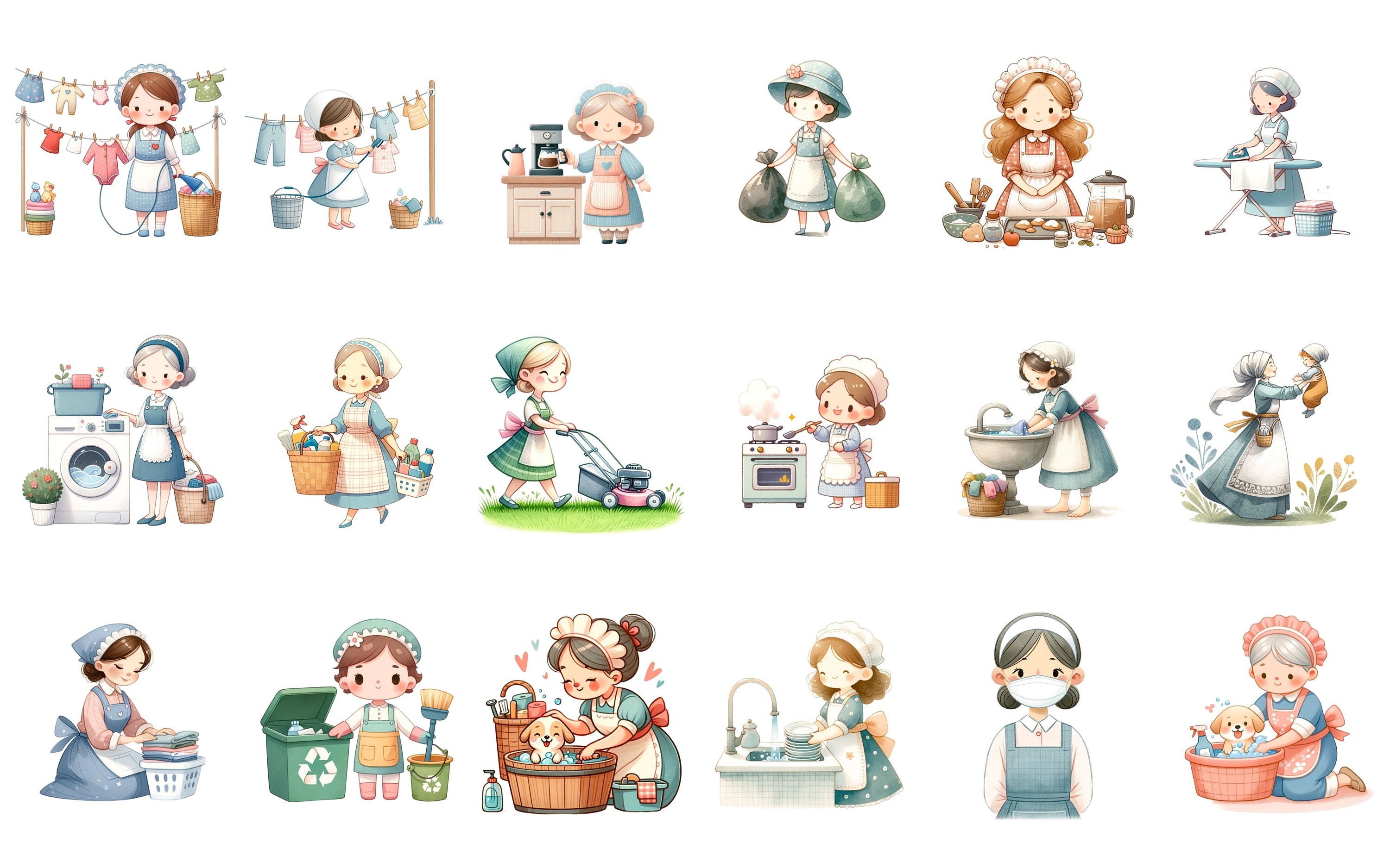 48 PNG Cleaning Lady Clipart,cleaning Mother Clipart, Housekeeping ...