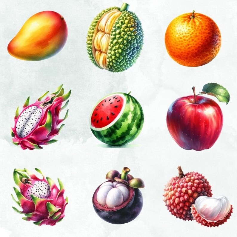 50 PNG Fruits Clipart ,fruits Bundle, Clipart Bundle,fruit Clipart ...