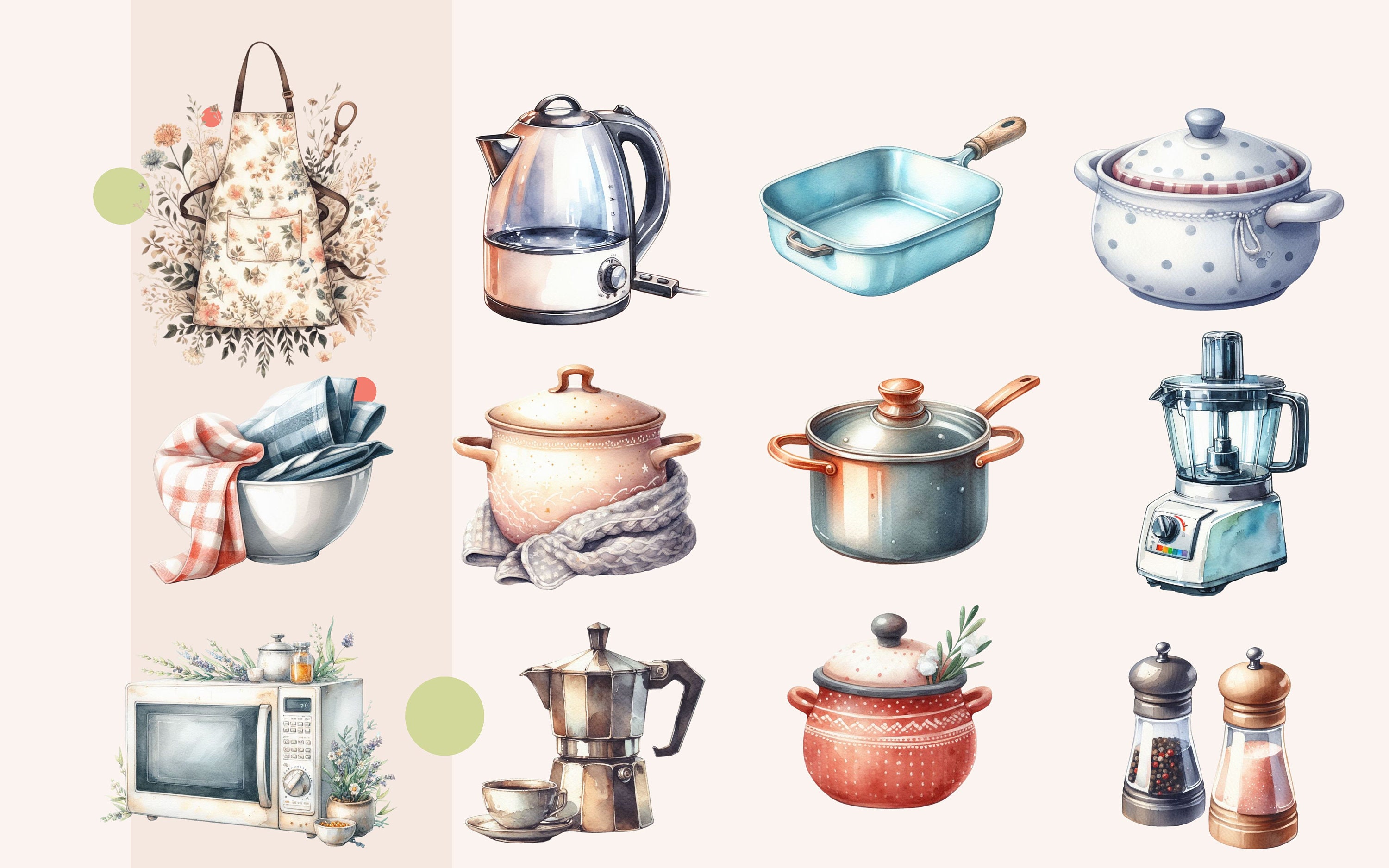 130 PNG Watercolor Kitchen Clipart Clipart, Watercolor Baking Supplies ...