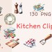 130 PNG Watercolor Kitchen Clipart Clipart, Watercolor Baking Supplies ...