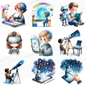40 PNG Watercolor Children and Technology, Cute Kids, Cute Children ...