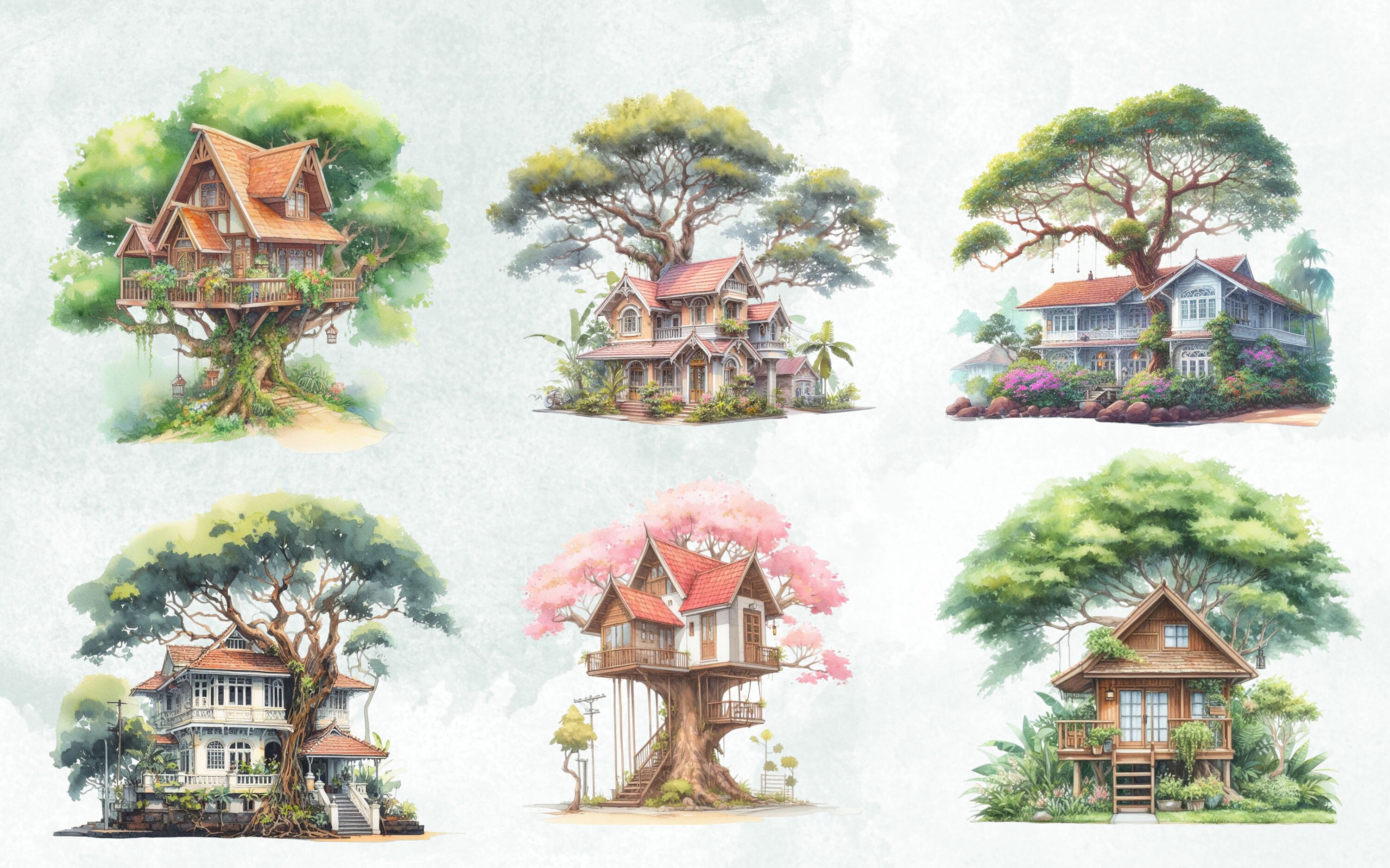 25 PNG Tree House Clipart | Clipart Bundle -transparent Background ...