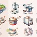 130 PNG Watercolor Kitchen Clipart Clipart, Watercolor Baking Supplies ...