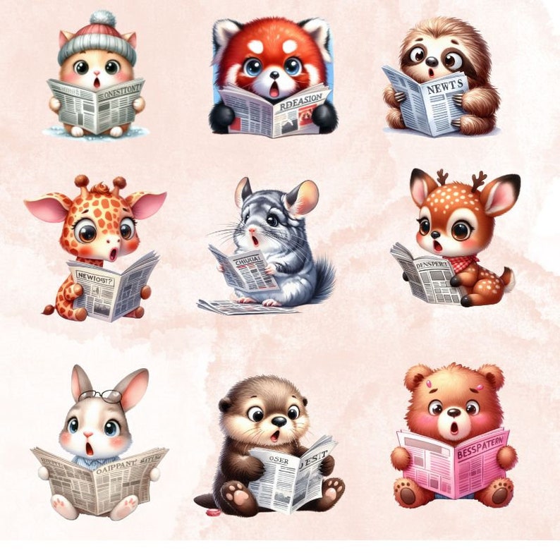 55 PNG Shocked Animal, Clipart Bundle, Gift for Kids, Kids Animals ...