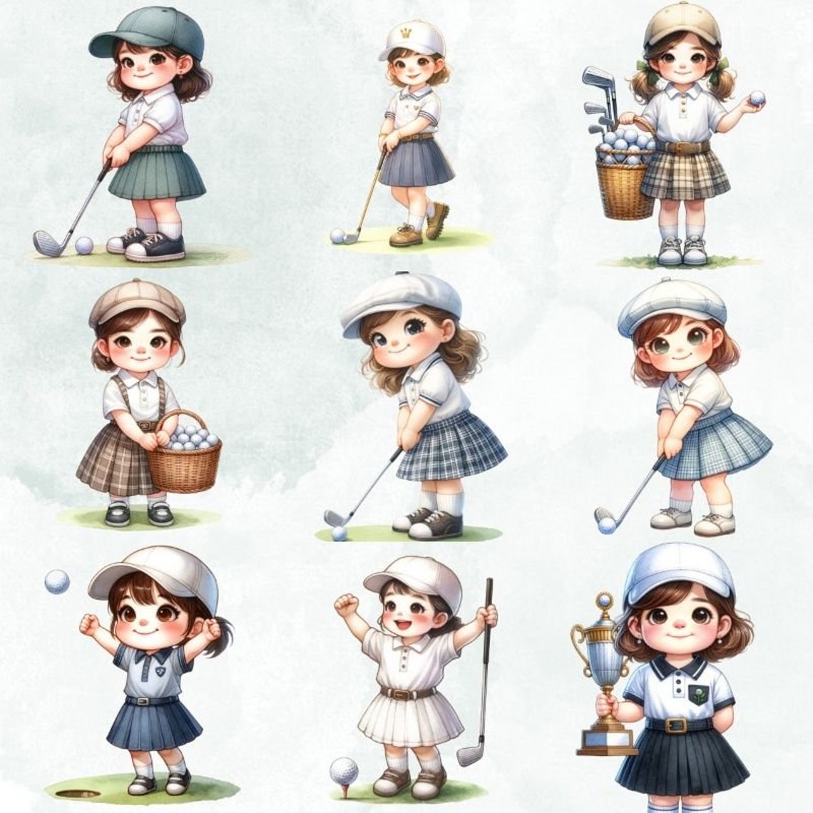 35 PNG Cute Watercolor Golf Girl, Golf Png,sport, Player Girls Clipart ...