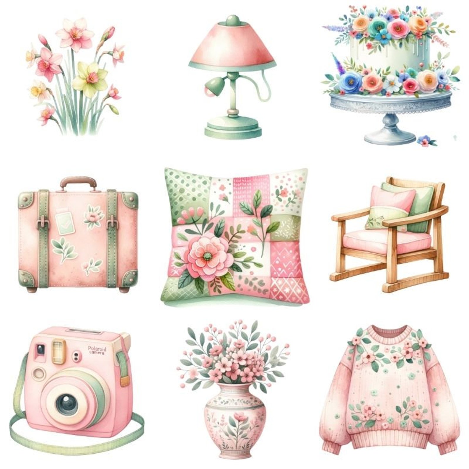 50 PNG Spring Clipart, Cottagecore Clipart, Flowers Clipart, Spring ...