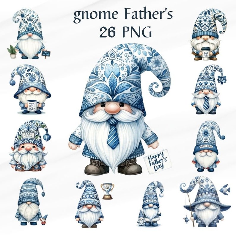 26 PNG Watercolor Fathers Day Gnomes Adorable Gnomes , Nursery ...