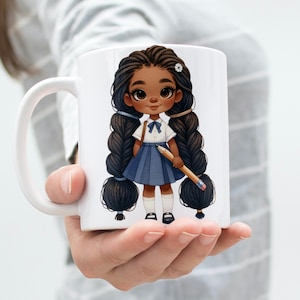 32 PNG Watercolor African American Girl, Clipart Bundle, Cute African ...