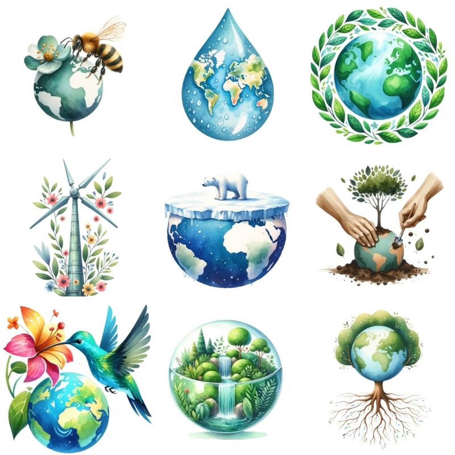 38 PNG Earth Day Clipart ,earth Day Watercolor Clipart ,globe Clipart ...