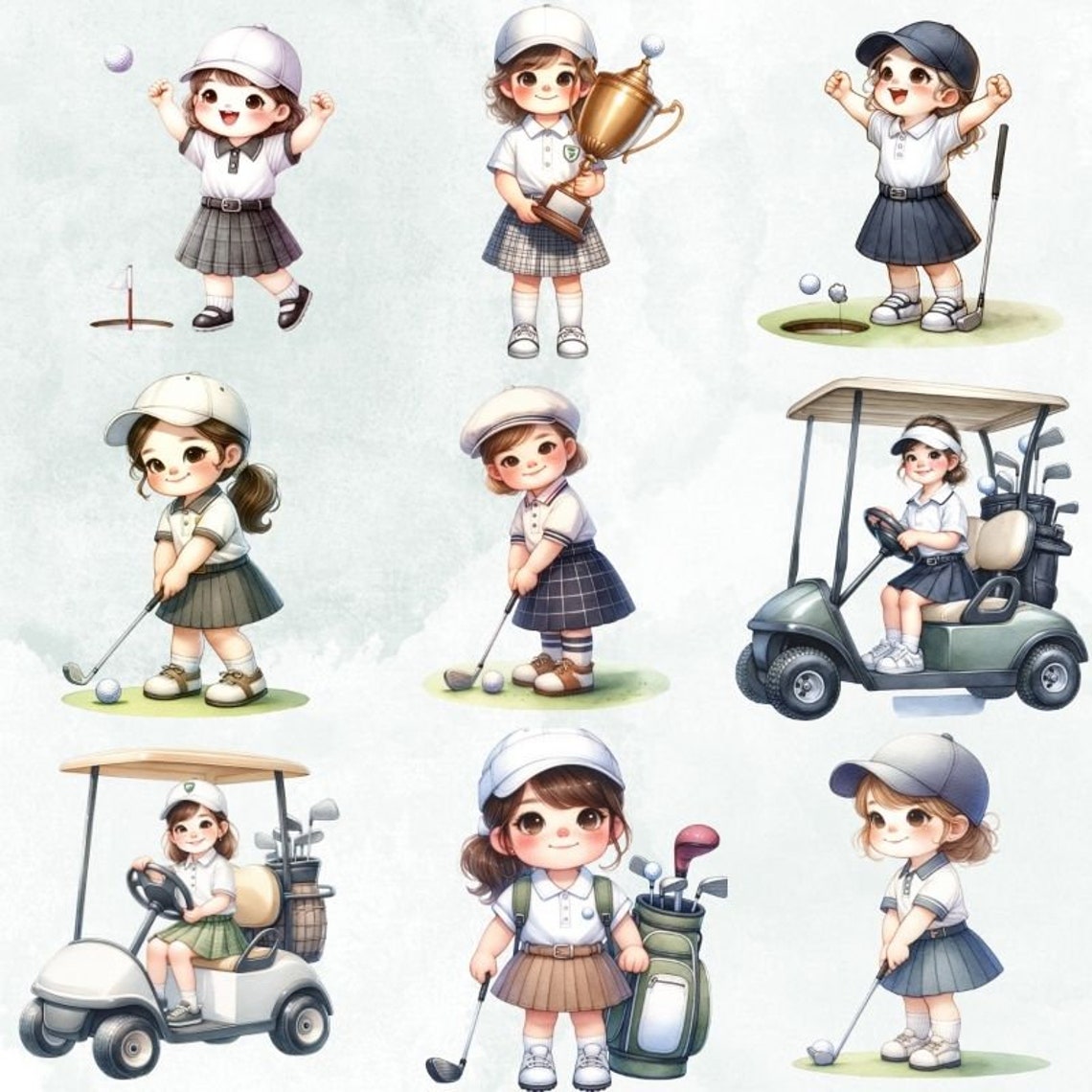 35 PNG Cute Watercolor Golf Girl, Golf Png,sport, Player Girls Clipart ...