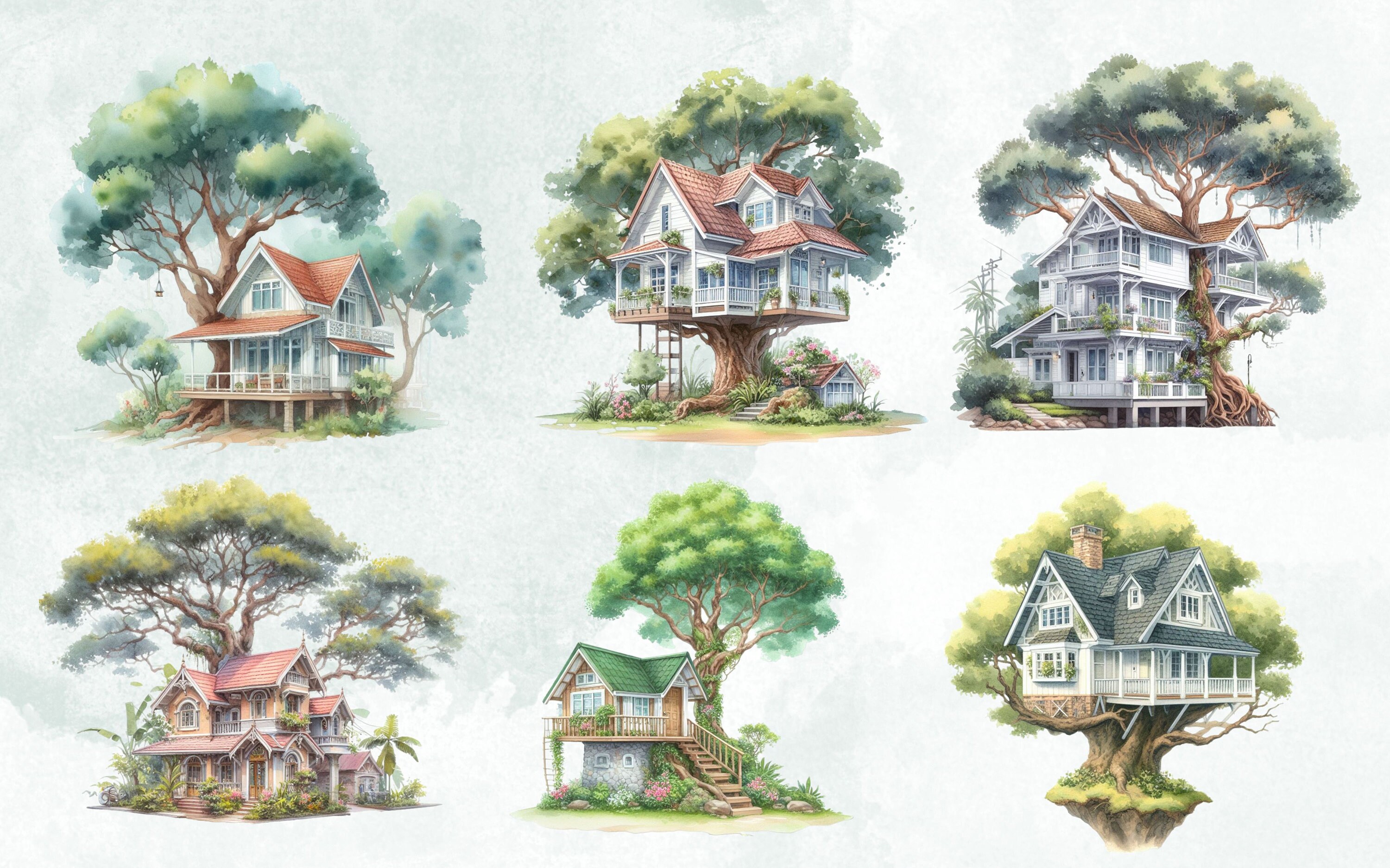 25 PNG Tree House Clipart | Clipart Bundle -transparent Background ...