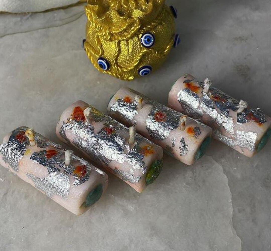Mithai Handmade Soya Candles Set of 10 Kaju Pista Roll - Etsy