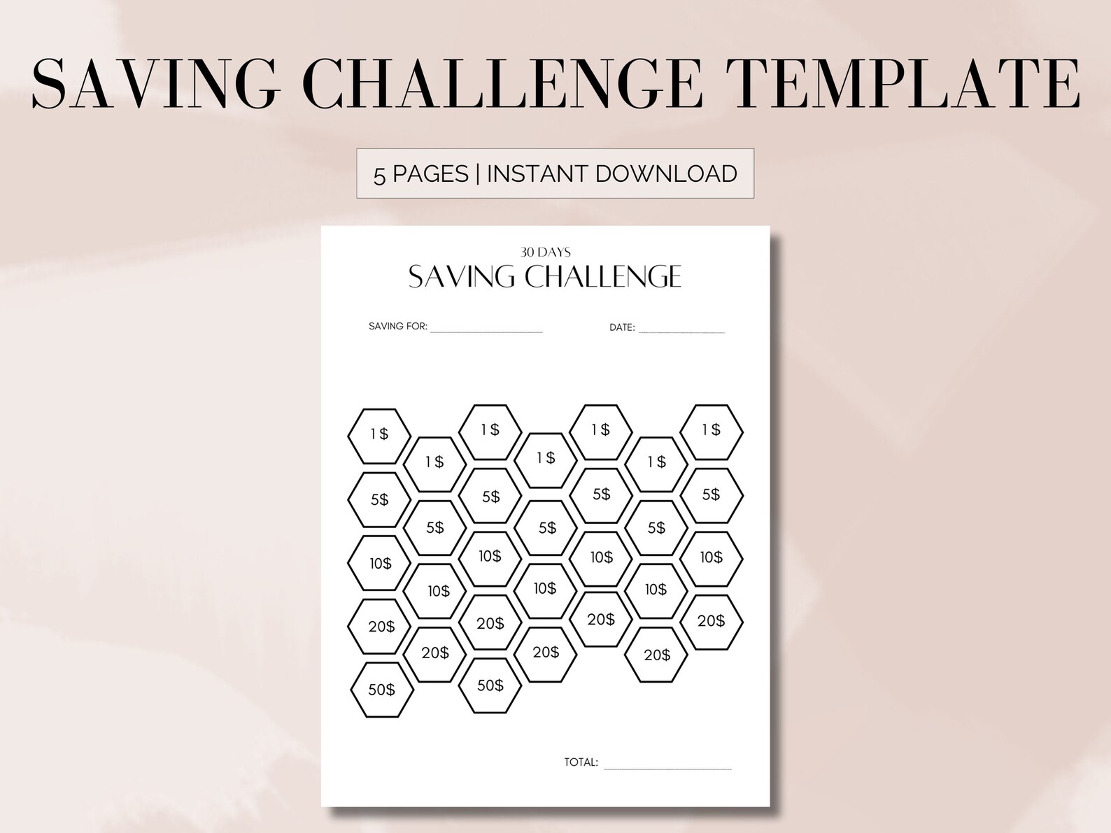 30-days Money Saving Challenges, Printable & Fillable PDF, Finance ...